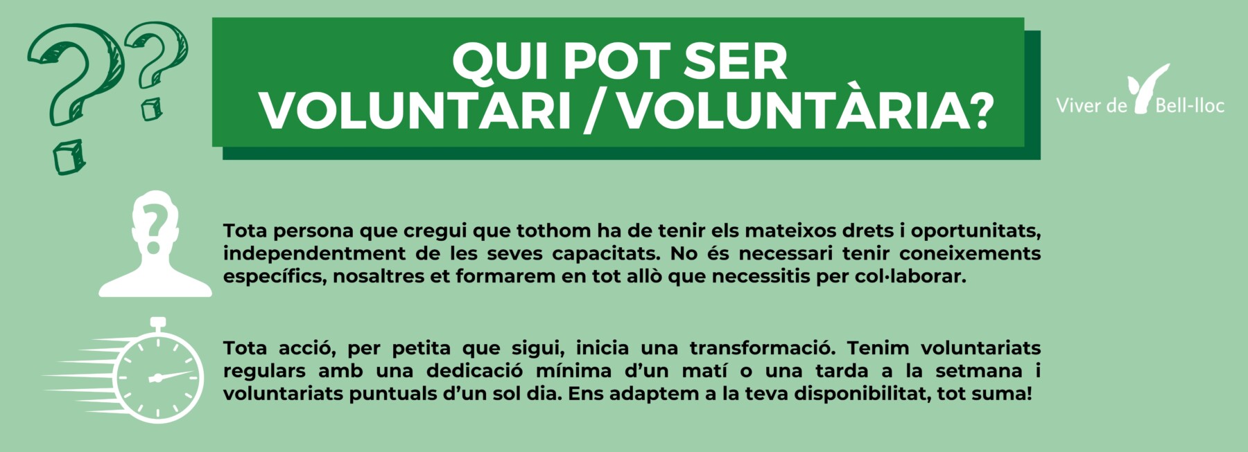 Suma't al voluntariat! Fes-te voluntari Voluntariat- Viver de Bell Lloc ...